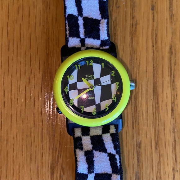 Vintage | Accessories | 9s Vtg Swatch Inspired Times Stretch Watch ...